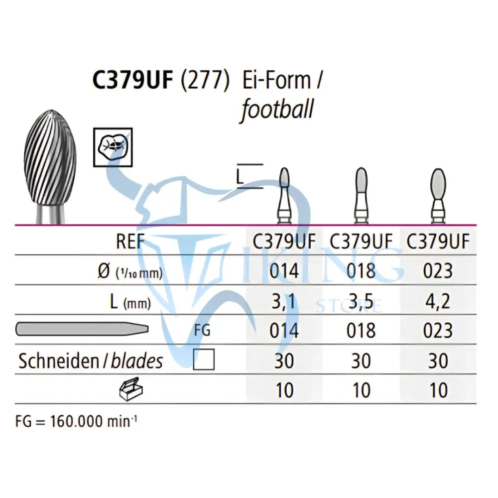 Tungsten Carbide High Speed Ei Football Finishing Bur - okoDENT ...